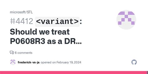 Should We Treat P0608r3 As A Dr Against C17 · Issue 4412 · Microsoftstl · Github