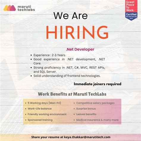 Hiring Softwareengineer Dotnet Dotnetcore Frontend Ahmedabadjobs Keya Thakkar