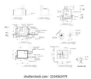 Construction Sketch Water Reservoir Before Flows Stock Vector Royalty