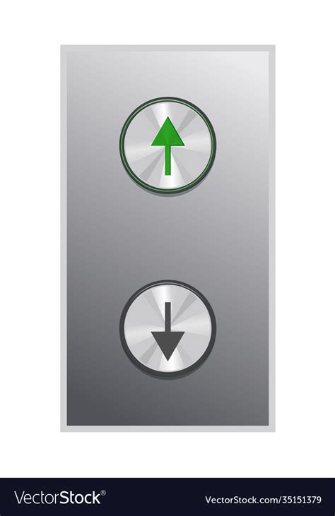 Elevator Panel With Up And Down Arrow Button Vector Image