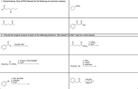 Solved Nomenclature Give IUPAC Names For The Following Chegg Com