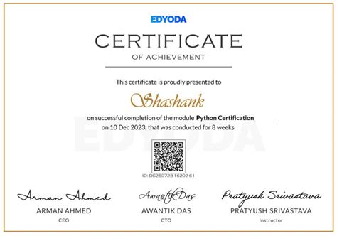 Shashank Gujarathi On Linkedin Pythonprogramming Pythoncertification