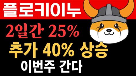 플로키이누 』 2일간 25 완료 추가 40 상승 이번주 간다 역대최고가 돌파예정 플로키 시바이누 시바전망 비트코인