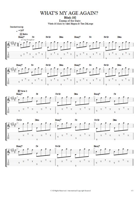 Whats My Age Again Tab By Blink 182 Guitar Pro Guitars Bass And Backing Track Mysongbook
