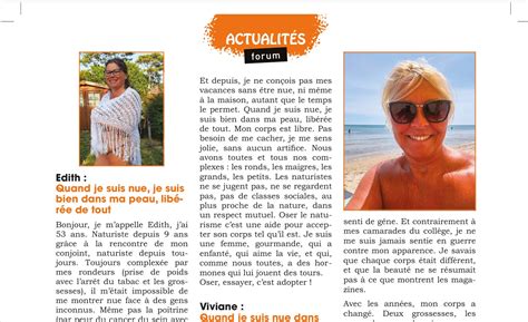 Naturisme Joie De Vivre Et Bonheurs Féminins Naturisme Magazine
