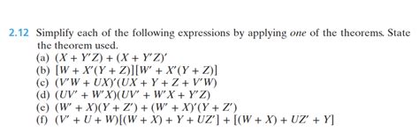 Solved Simplify Each Of The Following Expressions By Chegg Com