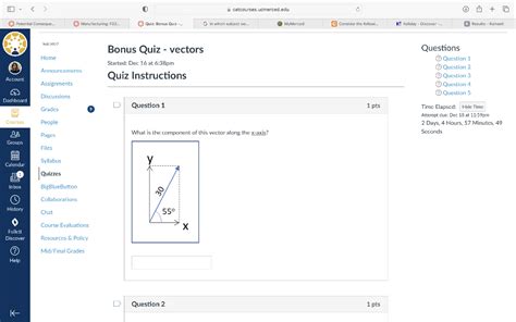 Solved What Is The Component Of This Vector Along The