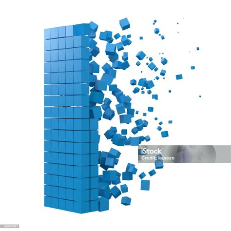 문자 I 모양의 데이터 블록 파란색 큐브버전 3d 픽셀 스타일 벡터 그림입니다 날기에 대한 스톡 벡터 아트 및 기타 이미지