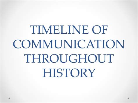 Evolution Of Communication Timeline