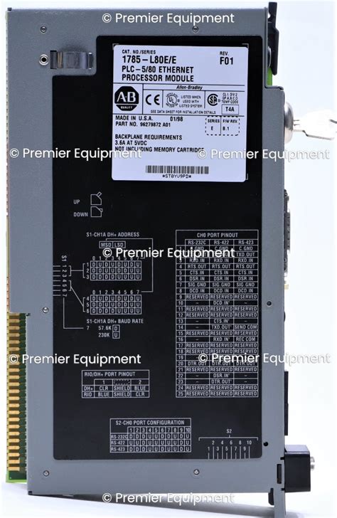 Allen Bradley 1785 L80e E Cpu Ethernet Processor W Key Premier Equipment Solutions Inc
