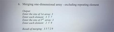 Solved 6 Merging One Dimensional Array Excluding