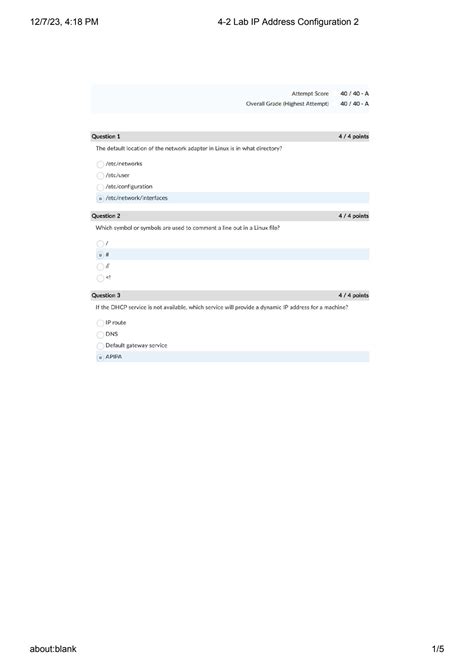 SOLUTION Lab Ip Address Configuration Studypool