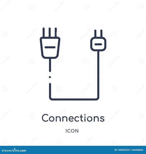 Linear Connections Icon From Electrian Connections Outline Collection Thin Line Connections