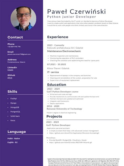 Pczerwinski Cv Pdf Python Programming Language Computing