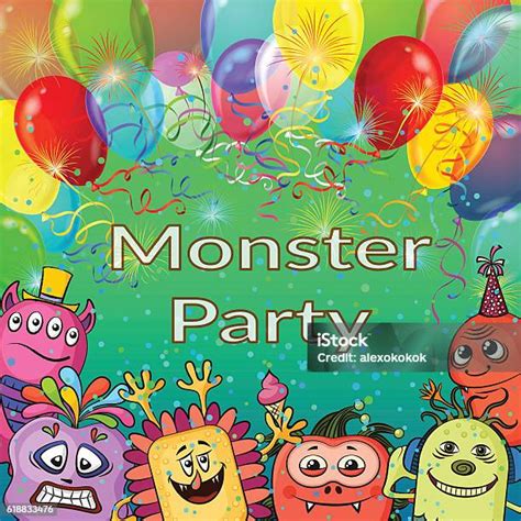 말풍선이 있는 Monsters 배경기술 몬스터에 대한 스톡 벡터 아트 및 기타 이미지 몬스터 아이스크림 감정 Istock