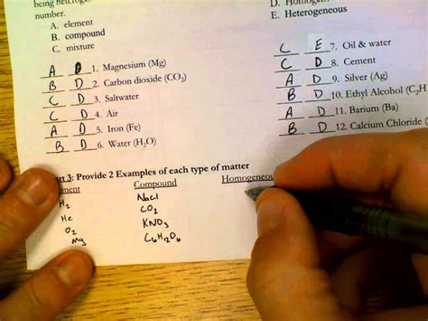 Classifying Matter Worksheet Worksheets Samples
