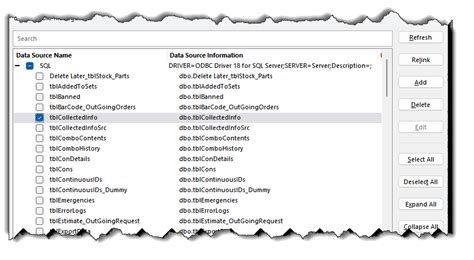 Recover A Deleted Odbc Connection To An External Sql Db Table Access World Forums