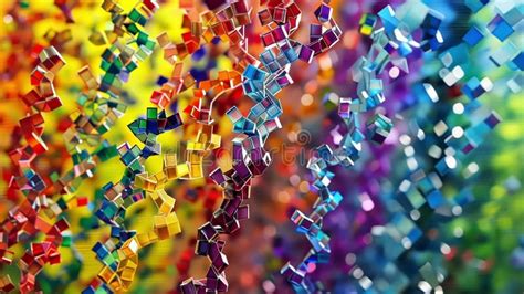 Colorful Interconnected Cubes Representing Big Data Flowing Smoothly