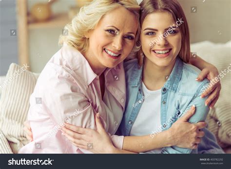 Portrait Beautiful Mature Mother Her Daughter Stock Photo Shutterstock