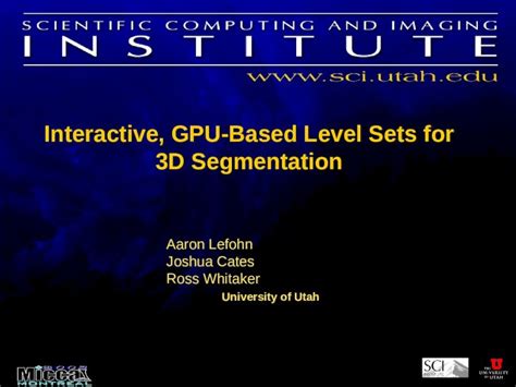 Ppt Interactive Gpu Based Level Sets For 3d Segmentation Aaron