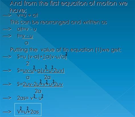 Physics Equations Of Motion Pptx Physics Science