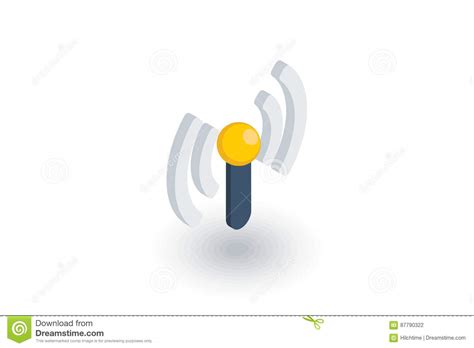 Access Point Wi Fi Signal Antenna Isometric Flat Icon 3d Vector Stock Vector Illustration