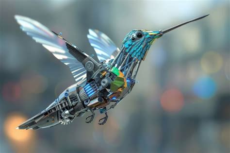 Free Photo Futuristic Robot Hummingbird