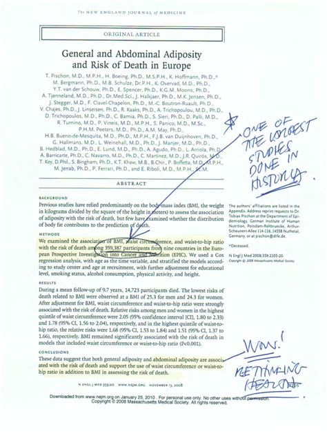 Pdf General And Abdominal Adiposity And Risk Of Death In Europe