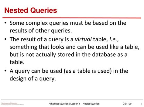 Creating Complex Queries Using Nesting Ppt Download