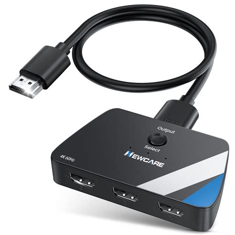 Upgrade Newcare Hdmi Switch 3 In 1 Out 4k60hz Hdmi 20 Switch Splitter With 26ft Hdmi Cable