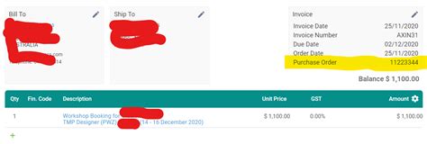 Purchase Order Field Needed For Templates Axcelerate Support