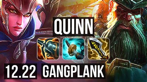 Quinn Vs Gangplank Top 900 Games Godlike 1233 Kr Master 12