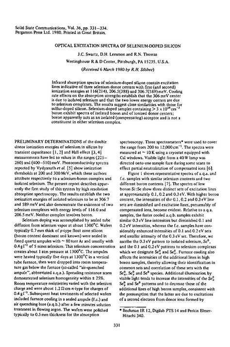 PDF Optical Excitation Spectra Of Selenium Doped Silicon DOKUMEN TIPS