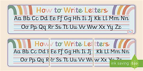 👉 Muted Rainbow Themed Cursive Alphabet Banner