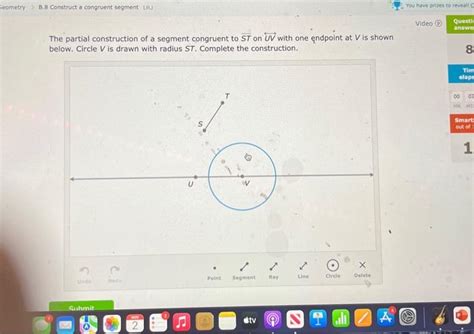 Solved The Partial Construction Of A Segment Congruent To St