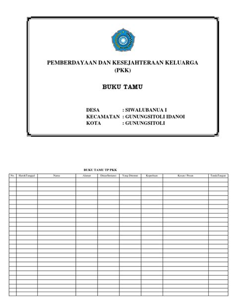 Contoh Buku Tamu Kantor 50 Koleksi Gambar