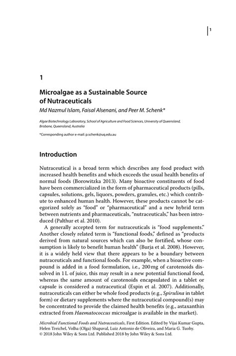 PDF Microalgae As A Sustainable Source Of Nutraceuticals