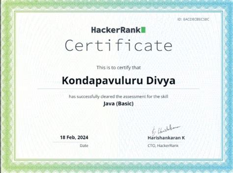 Javaprogramming Javadeveloper Hackerrankcertified Linkedin Divya