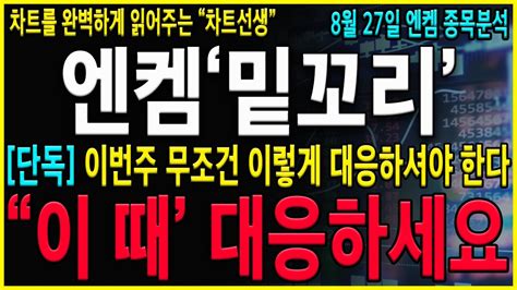 엔켐 주가 전망 긴급 중요자리확인 반드시 변동성 확대되는 구간으로 갈 수 밖에 없습니다 세력들의 의도를 정확하게