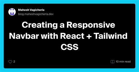 Creating A Responsive Navbar With React Tailwind Css