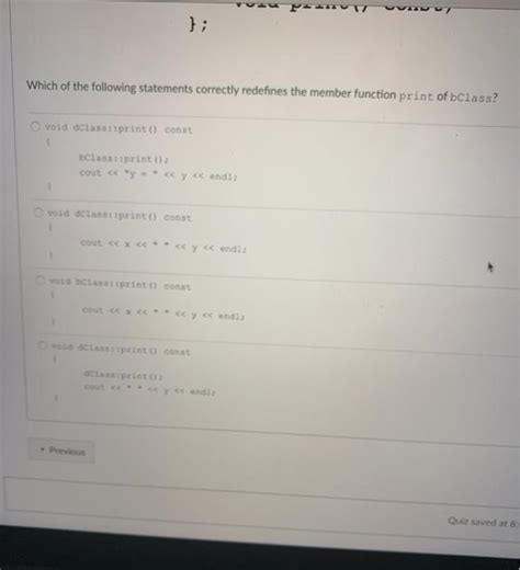 Solved Consider The Following Class Definitions Class