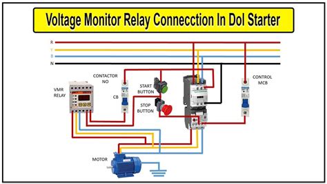 Voltage Monitor Relay Connection In Dol Starter Phase Failure Relay Relay YouTube