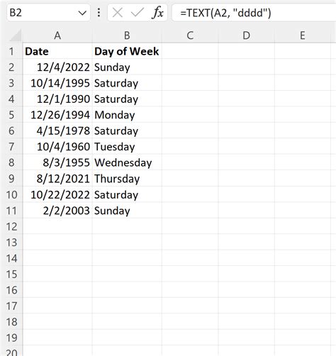 Excel How To Convert Date To Day Of Week