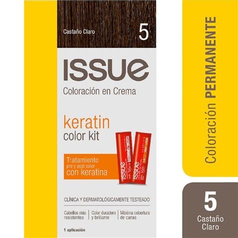 Issue Kit Tintura en Crema Keratin Color 5 Castaño Claro Issue