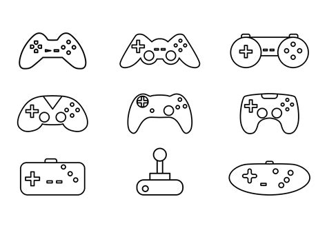 Simple And Flat Gaming Symbol Game Controller Icon Vector Set Joystick Vector 22016185 Vector