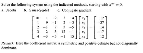 Solve The Following System Using The Indicated Chegg