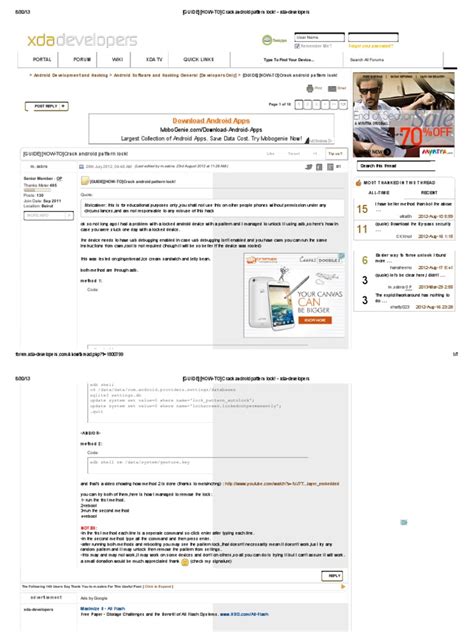 Guide How To Crack Android Pattern Lock Xda Developers Pdf