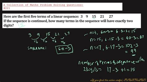 A Collection Of Maths Problem Solving Questions 221 Sequences Youtube