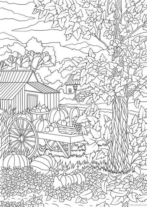 Autumn Harvest Printable Adult Coloring Page From Favoreads Coloring