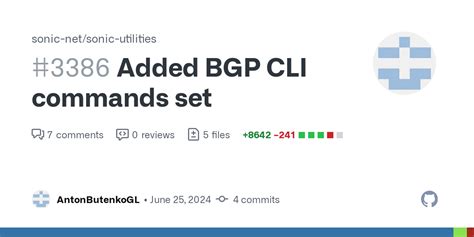 Added Bgp Cli Commands Set By Antonbutenkogl · Pull Request 3386